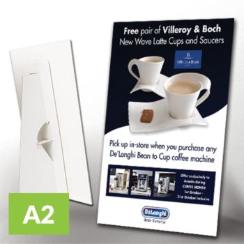 Strut Card Printing - A4, A5 Retail Counter Top Strut Cards